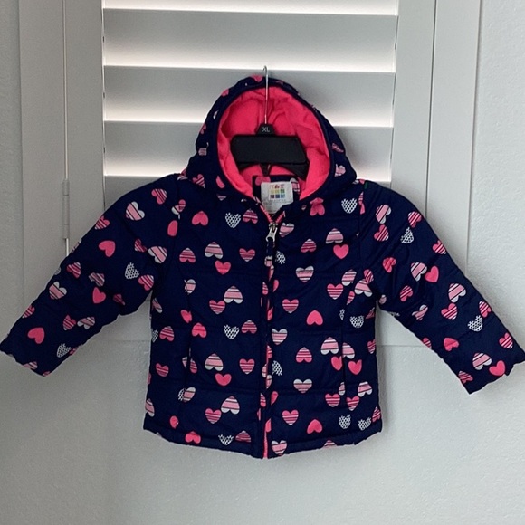 healthtex | Jackets & Coats | Healthtex Navy Blue Pink Puffer Coat ...